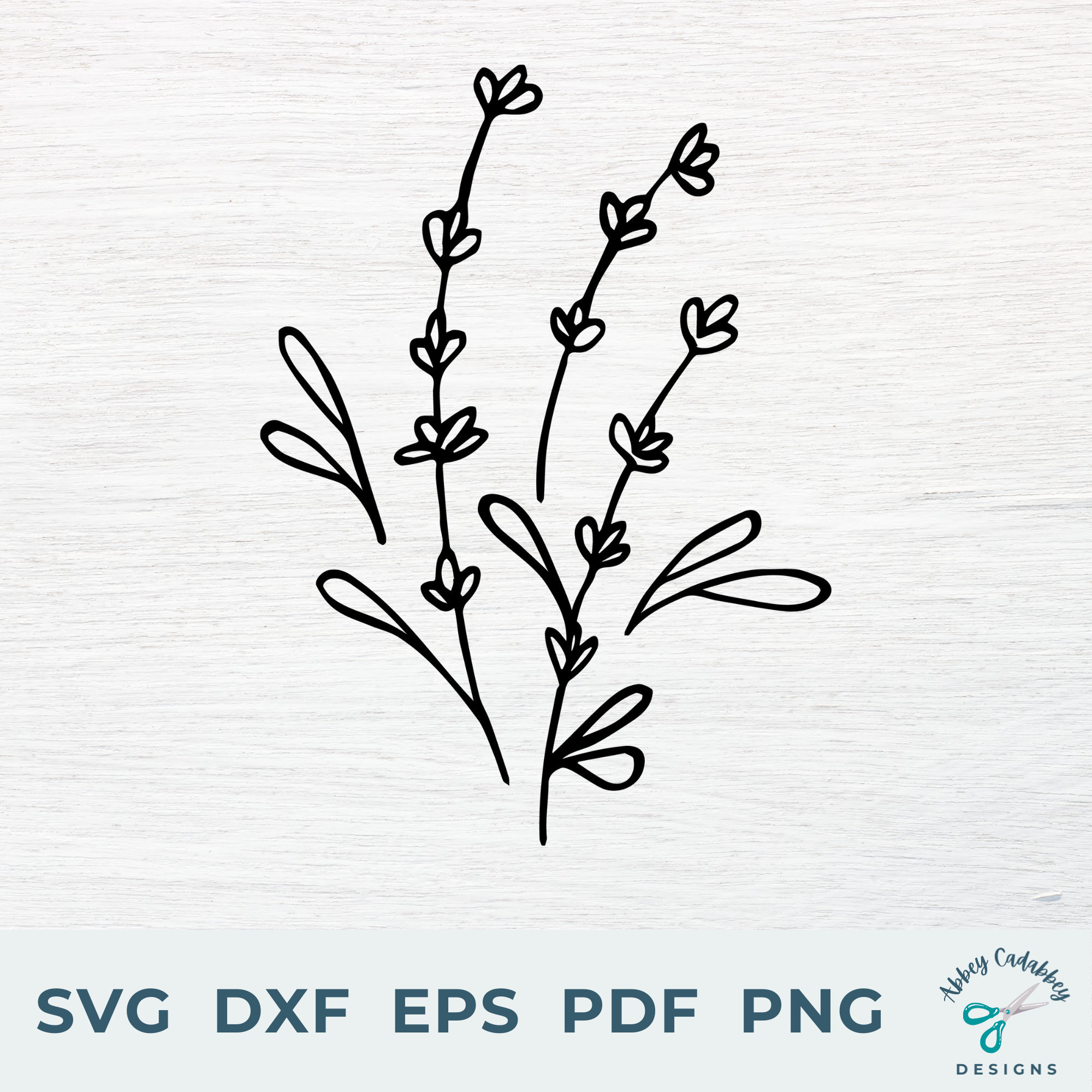 Lavendel SVG - Wildblume SVG - Hand gezeichnet Floral SVG - Blumen SVG - Blume Doodle SVG ...