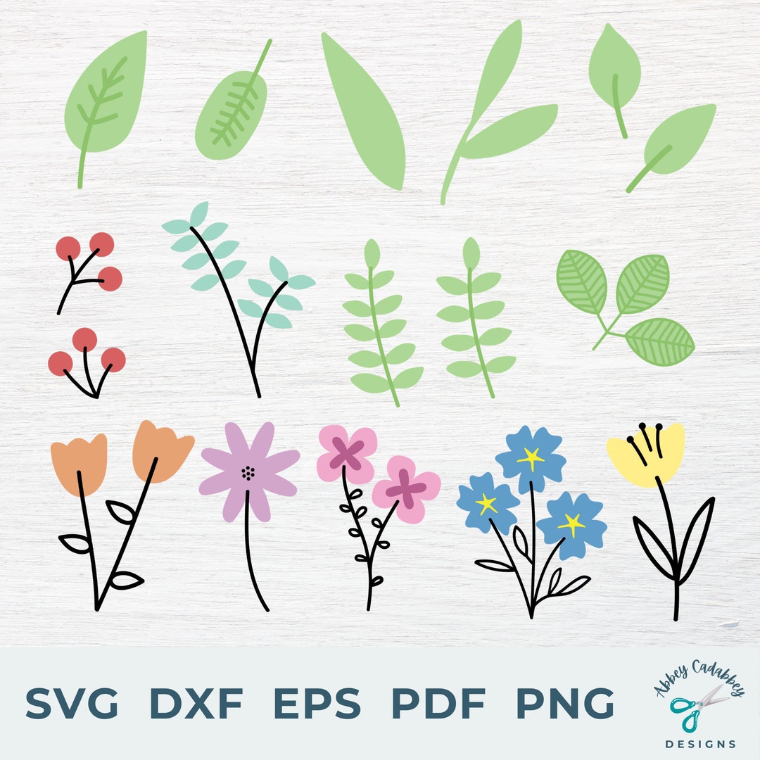 Spring Flower SVG - Flower SVG Bundle - Simple Flower SVG - Floral Svg ...