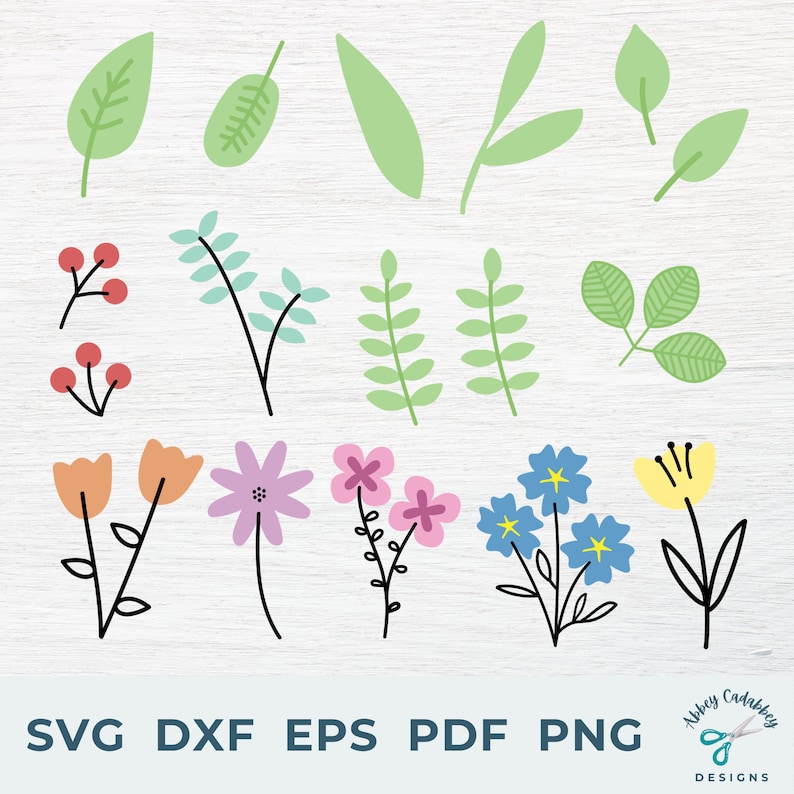Spring Flower SVG Flower SVG Bundle Simple Flower SVG | Etsy