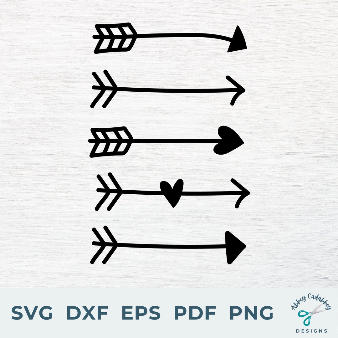 Arrow SVG - Hand Drawn Arrow SVG - Valentine Arrow SVG - Heart Arrow ...