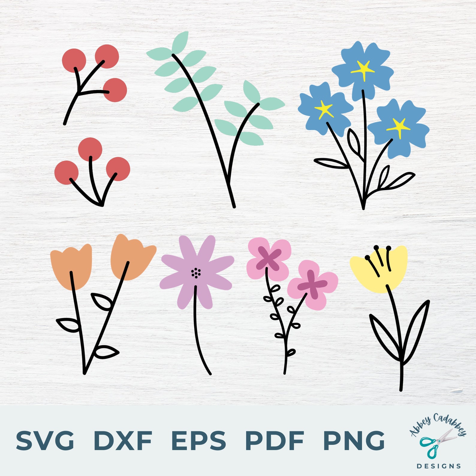 Spring Flower SVG Flower SVG Bundle Simple Flower SVG | Etsy