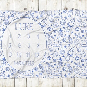 Outer Space Baby Blanket Space Theme Baby Blanket With Rockets, Planets ...