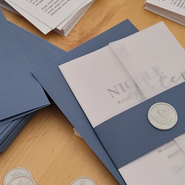 Wedding Invitations With Vellum Jacket - Etsy