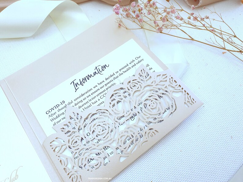 Etsy Wedding Invitations 2022 Wedding Cards Laser Cut Pocket | Etsy