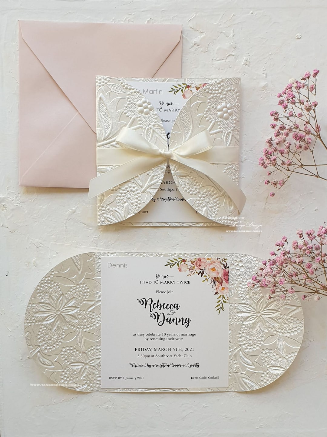 Embossed Wedding Invitation Etsy. Trendy Wedding Design. Beach ...