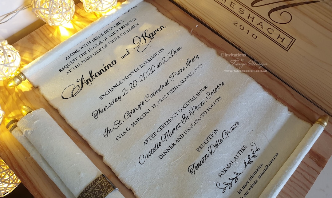 Wedding Scroll Invitations. Scroll Card Invitations Invites Party ...