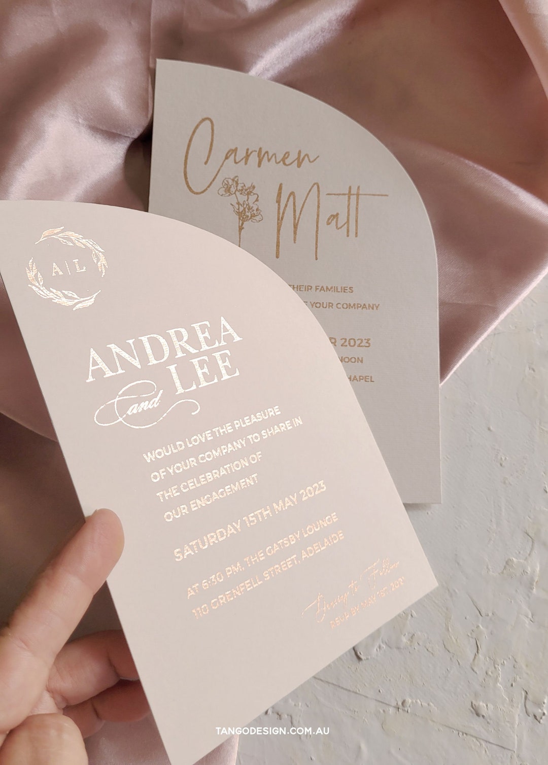 Arch Wedding Invitations. Half Arch Wedding Stationery, Shape Wedding ...