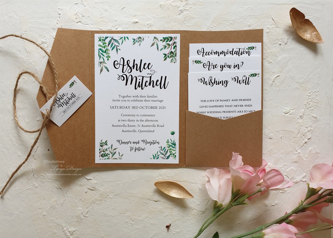 Rustic Wedding Invitations - Handmade Recycled and Kraft Paper Designs ...