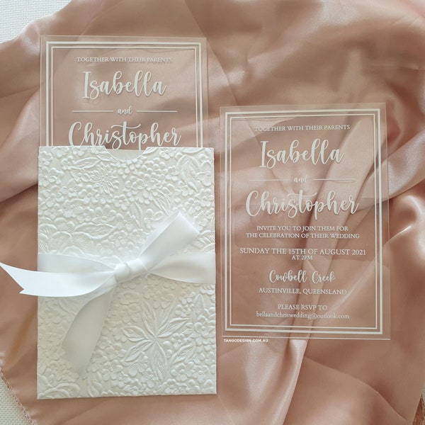 Transparent Wedding Invitation - Etsy
