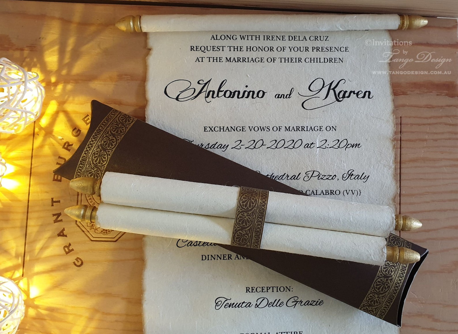 Wedding Scroll Invitations. Scroll Card Invitations Invites Party ...