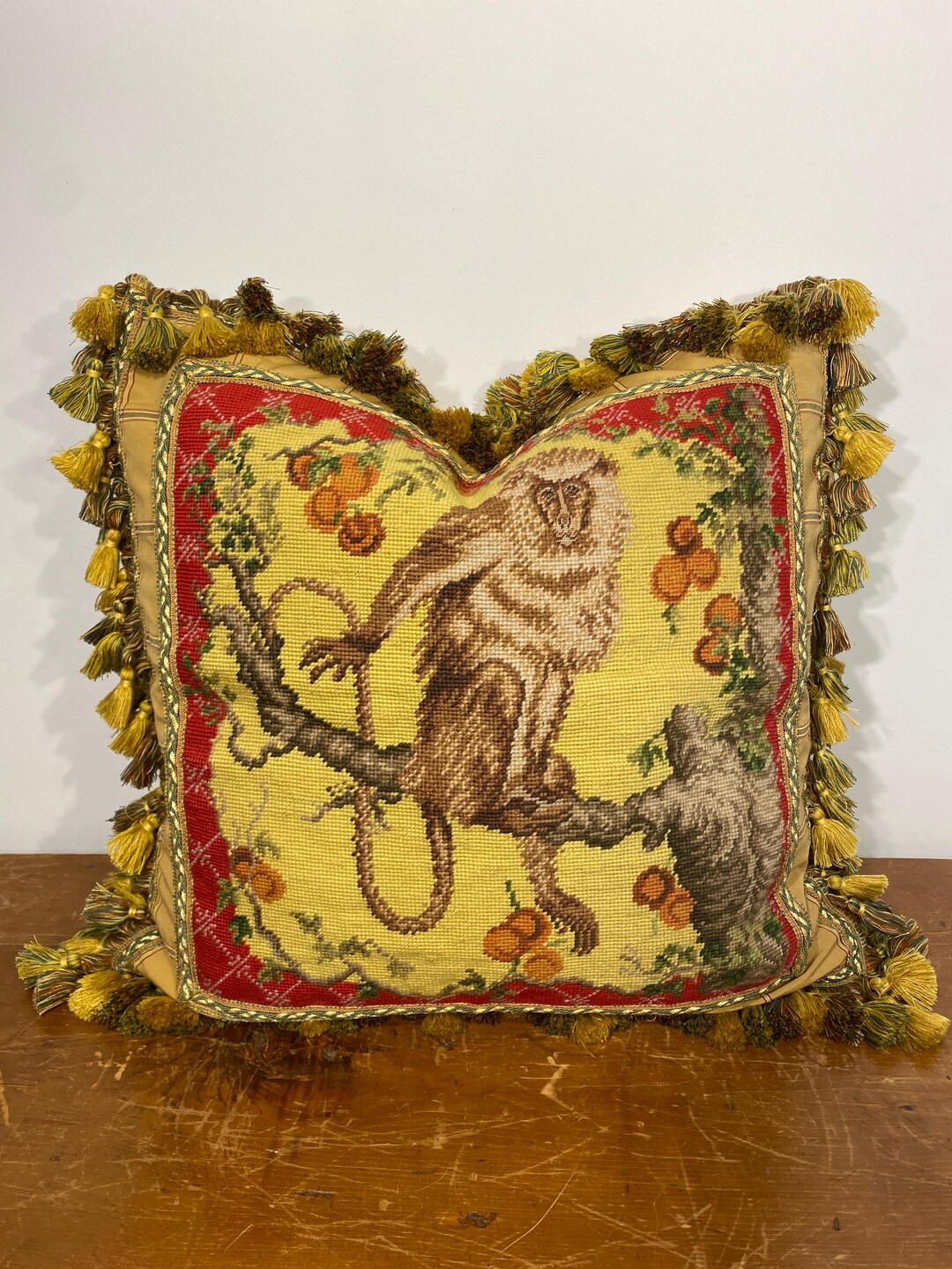 Monkey Needlepoint Pillow (cover) - Etsy