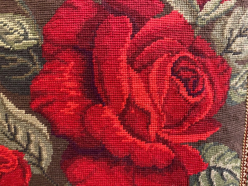 Rose Needlepoint Hand Made Pillow (cover) - Etsy