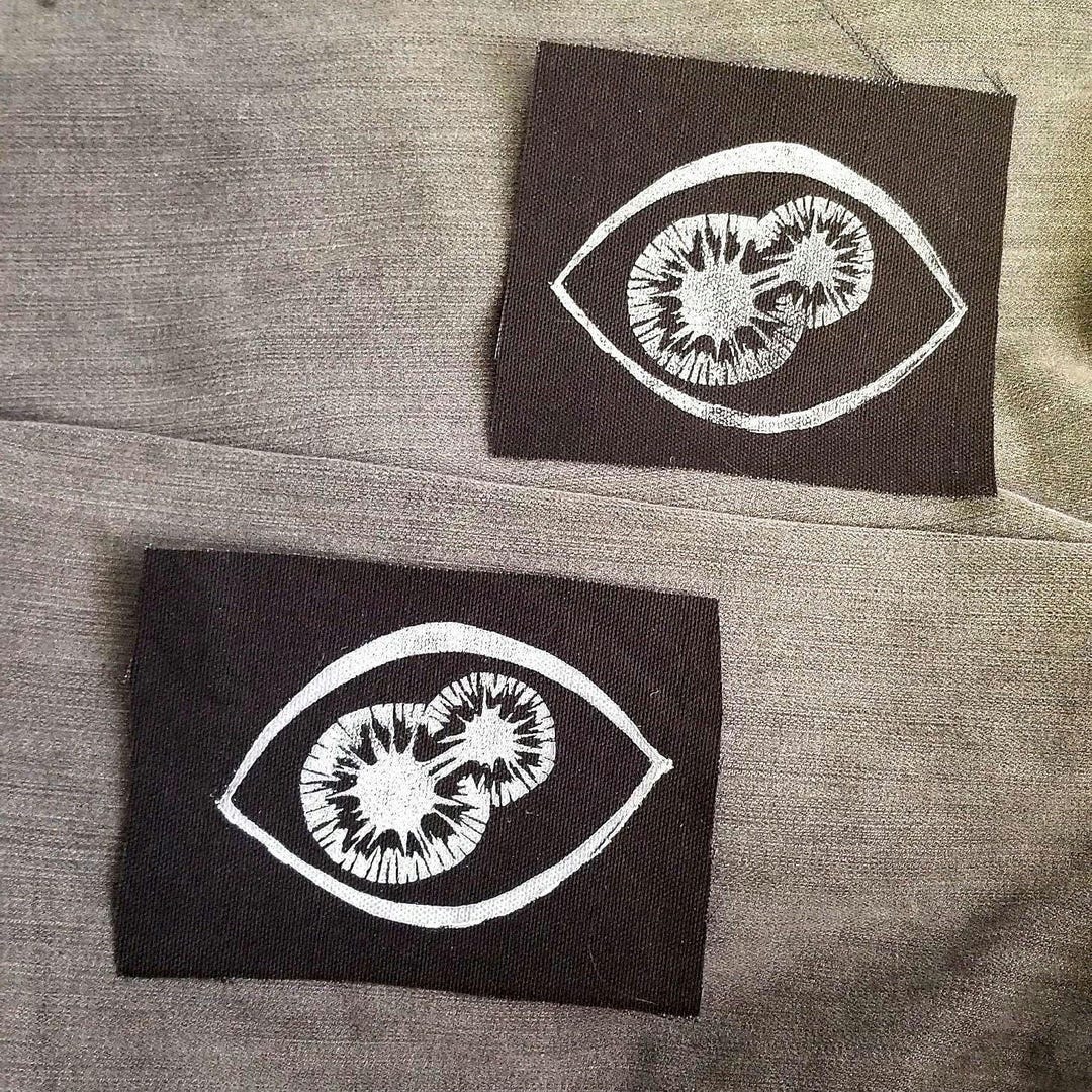 Double Iris Patch Punk Patch Block Print Patch - Etsy