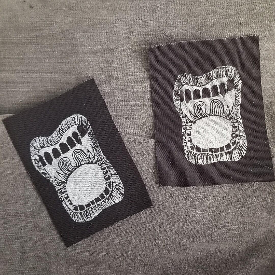 Let It Out Screaming Mouth Patch Block Print Patch Punk Patch - Etsy