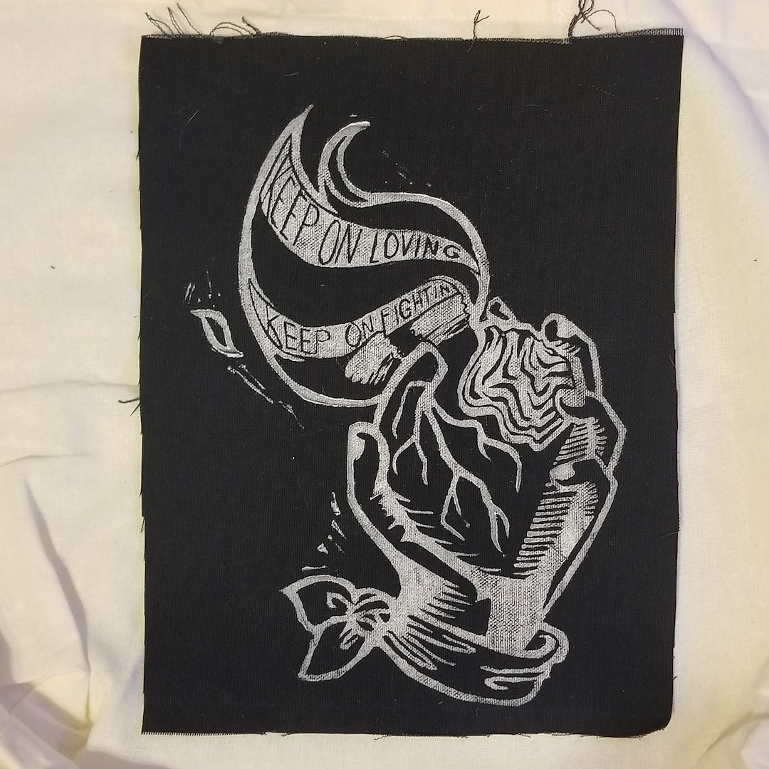 Keep on Loving, Keep on Fighting Molotov Heart Back Patch Printed Patch ...