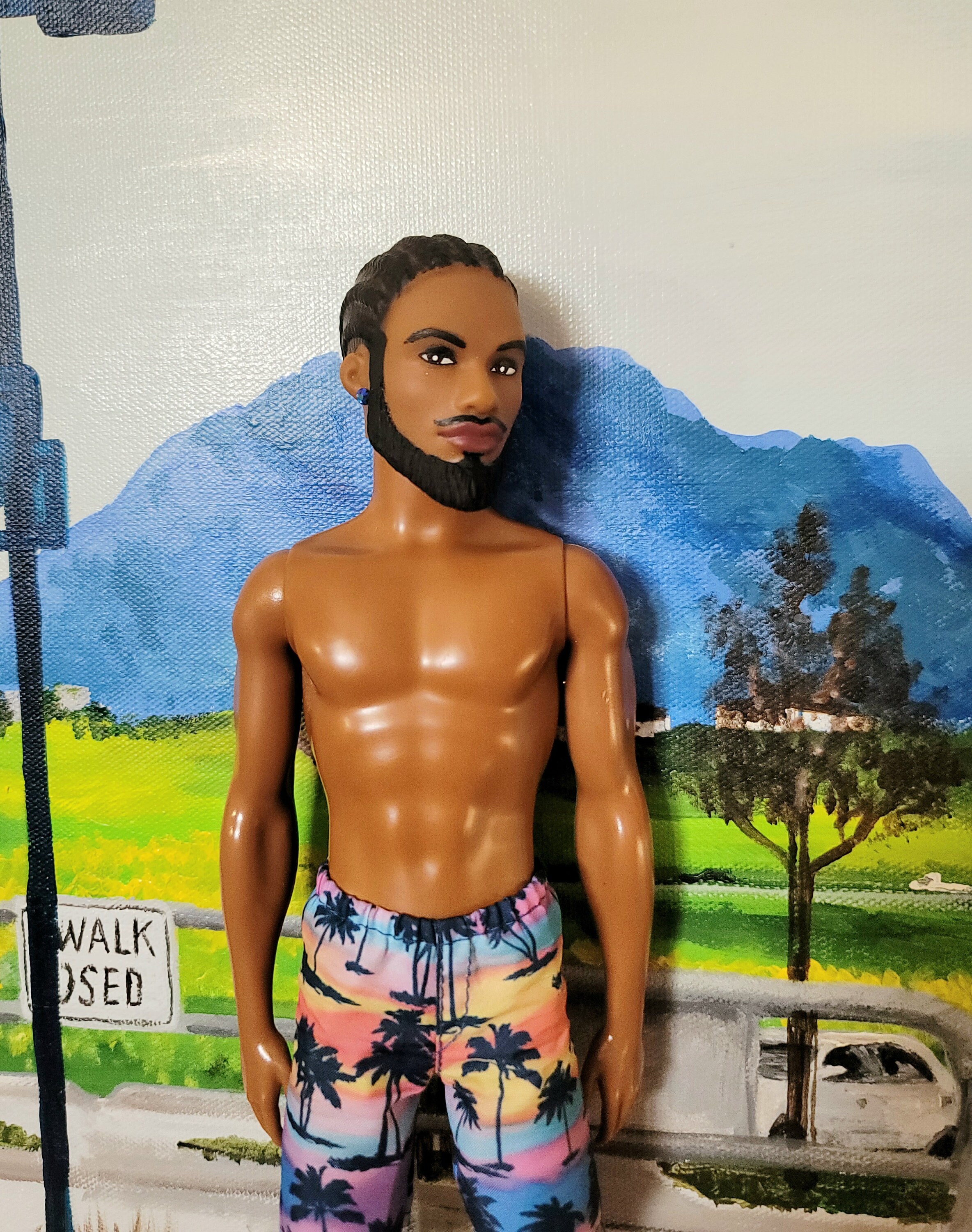 OOAK Black Barbie Ken Doll Repaint With Sculpted-on Beard - Etsy