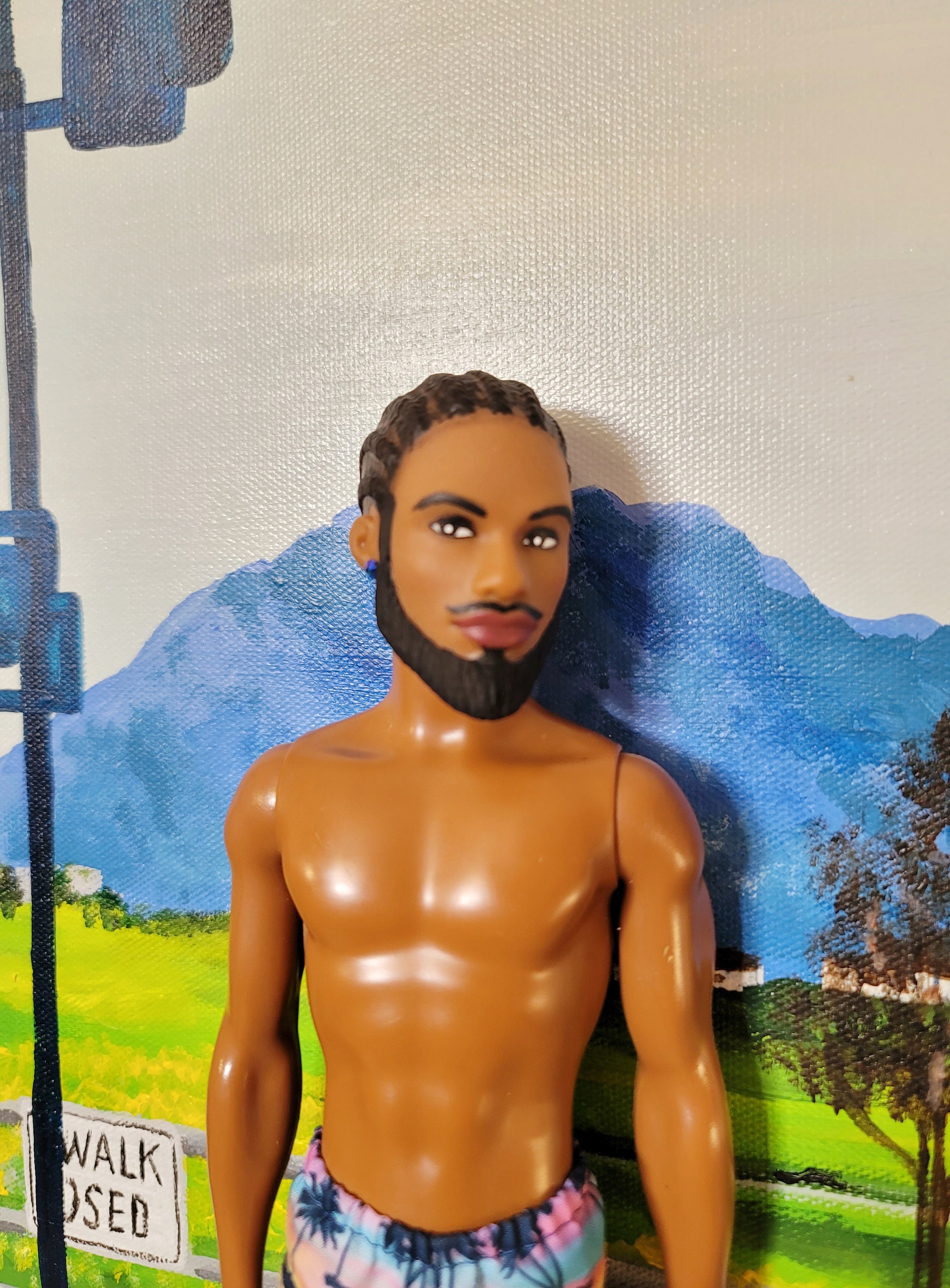 OOAK Black Barbie Ken Doll Repaint With Sculpted-on Beard - Etsy
