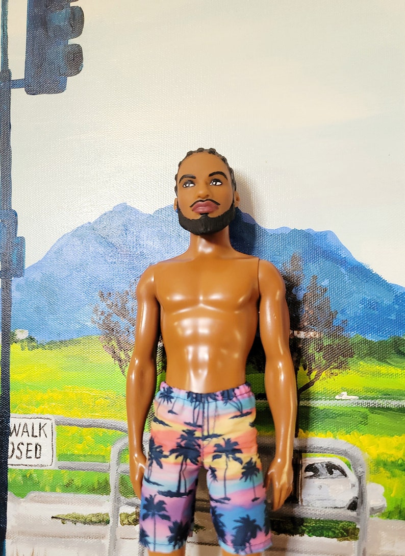 OOAK Black Barbie Ken Doll Repaint With Sculpted-on Beard - Etsy