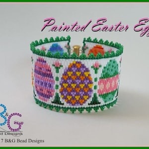 PAINTED EASTER EGGS Peyote Cuff Bracelet Pattern - Etsy