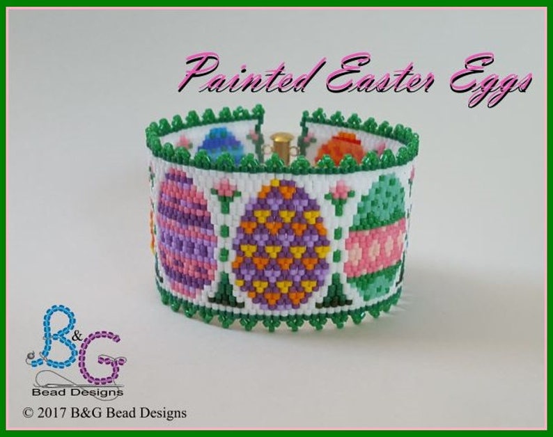 PAINTED EASTER EGGS Peyote Cuff Bracelet Pattern - Etsy