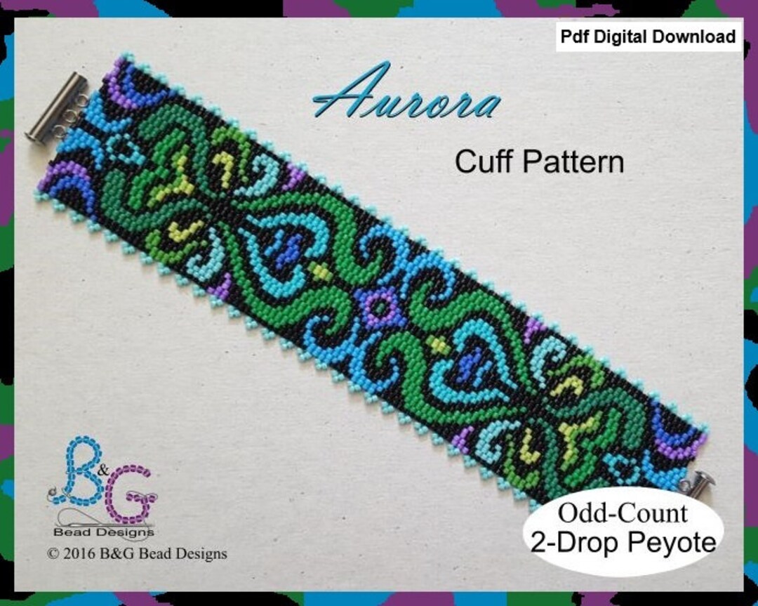 AURORA Peyote Cuff Bracelet Pattern Pdf Digital Download - Etsy