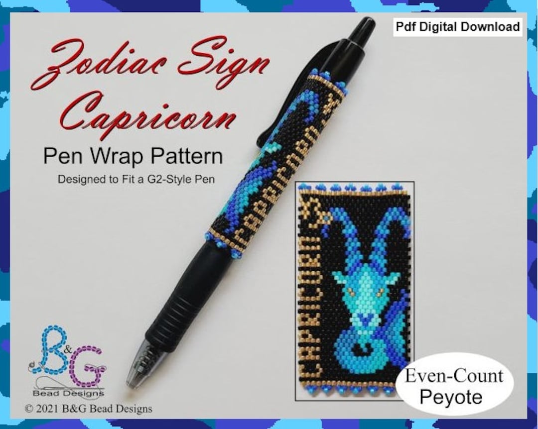 ZODIAC SIGN - CAPRICORN Peyote Pen Wrap Pattern – Pdf Digital Download ...
