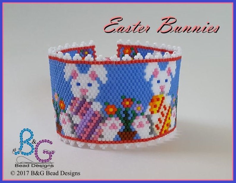 EASTER BUNNIES Peyote Cuff Bracelet Pattern - Etsy