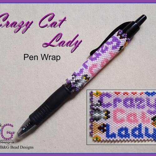 BLACK CATS and PUMPKINS Peyote Pen Wrap Pattern pdf Digital - Etsy