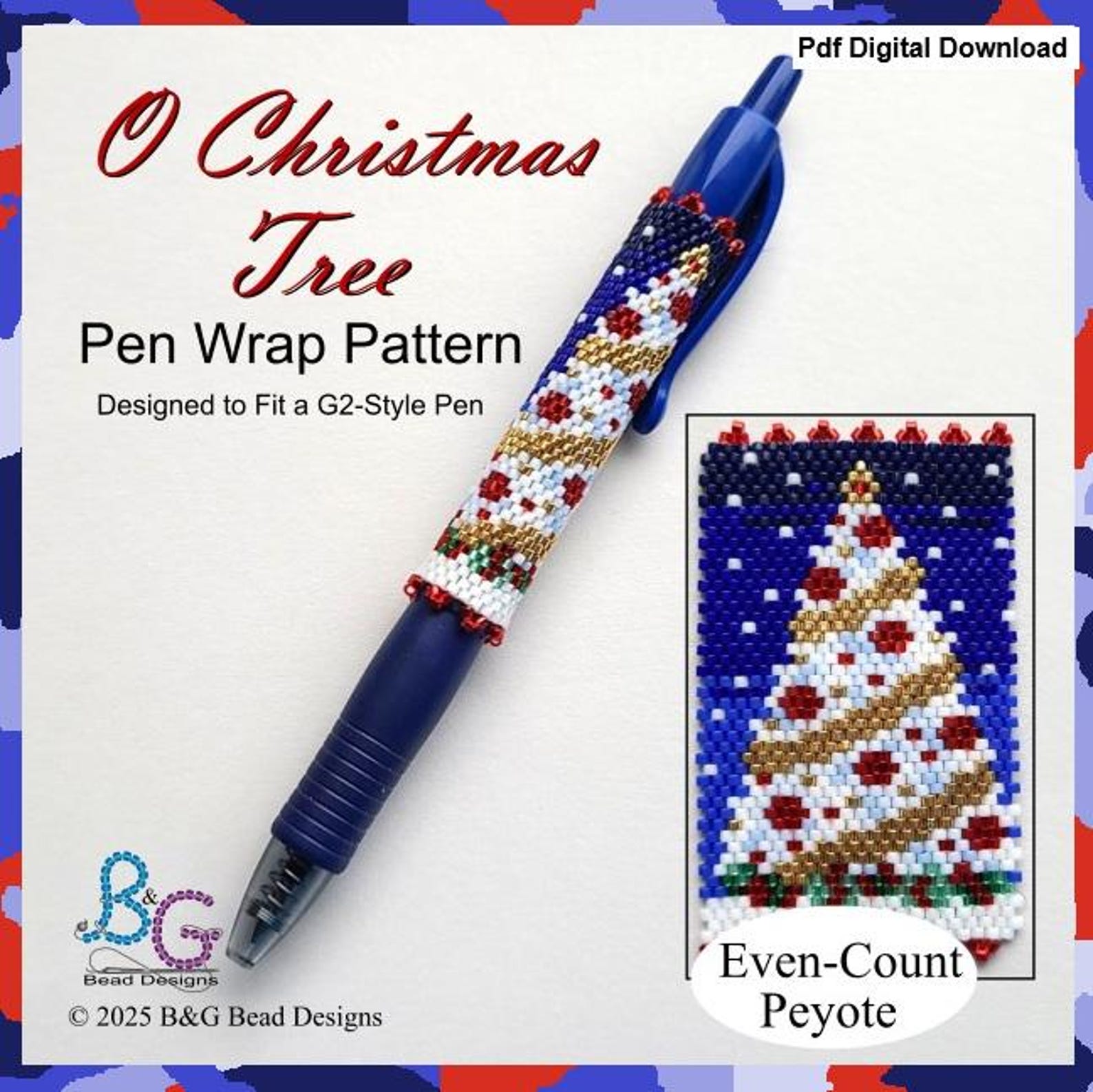 O CHRISTMAS TREE Peyote Pen Wrap Pattern – Pdf Digital Download - Etsy