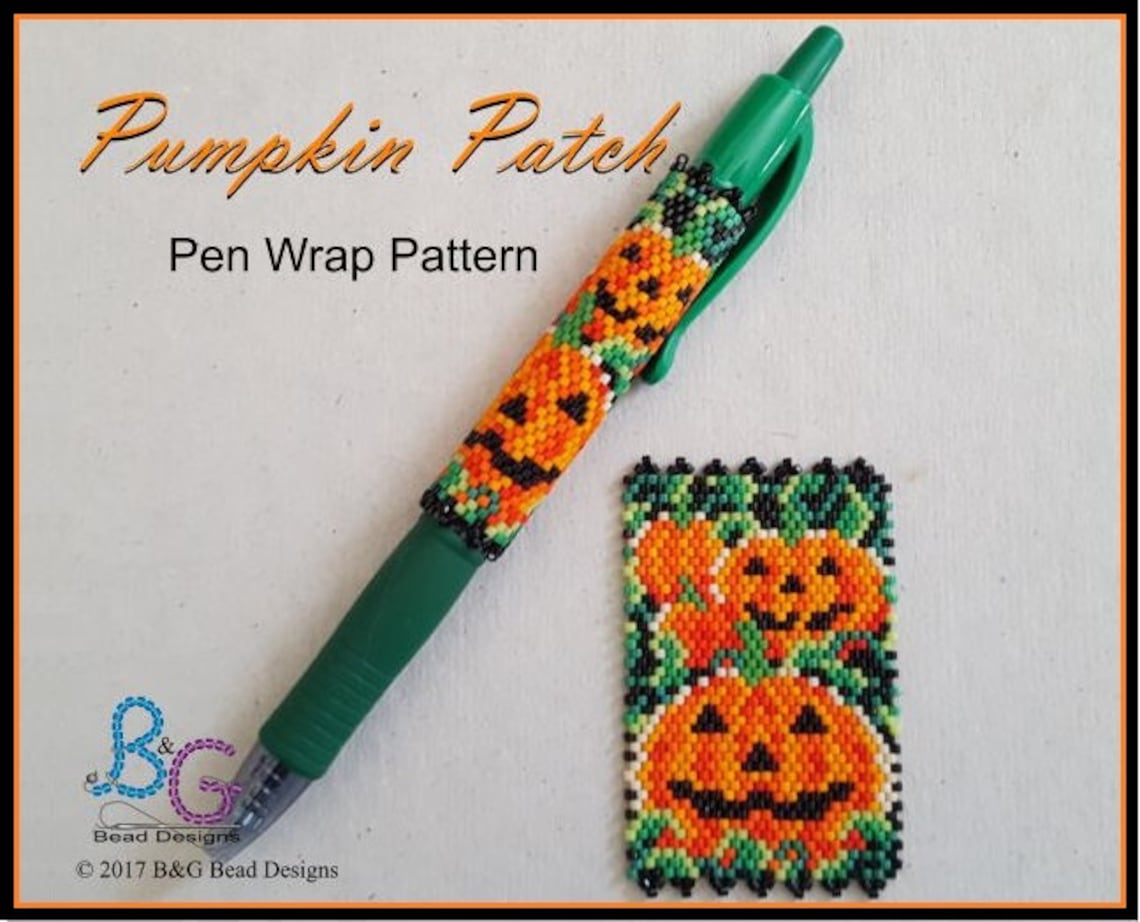 PUMPKIN PATCH Peyote Pen Wrap Pattern | Etsy Sweden