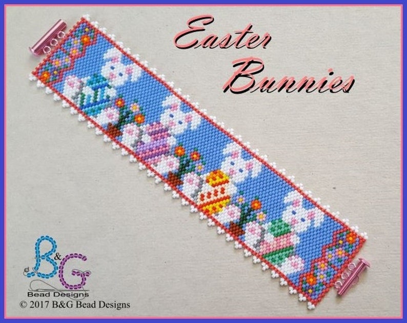 EASTER BUNNIES Peyote Cuff Bracelet Pattern - Etsy