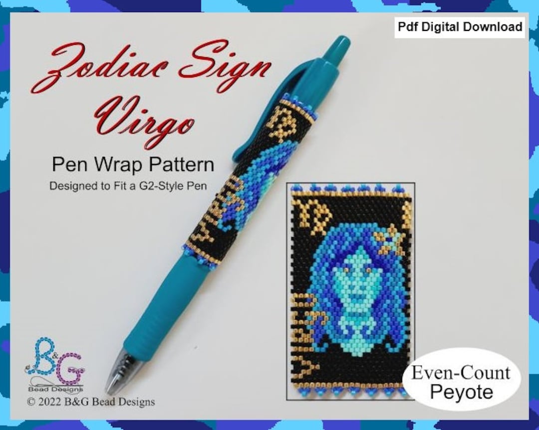 ZODIAC SIGN – VIRGO Peyote Pen Wrap Pattern – Pdf Digital Download - Etsy