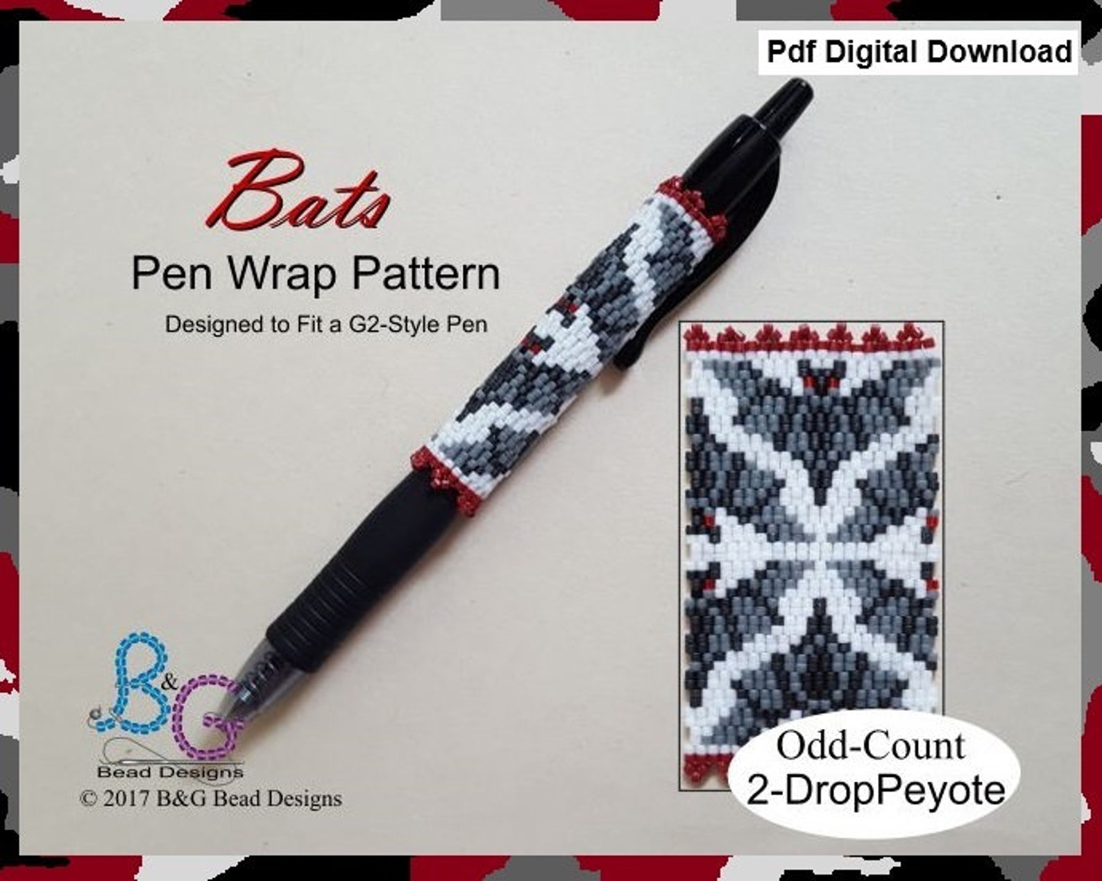 BATS Peyote Pen Wrap Pattern Pdf Digital Download - Etsy