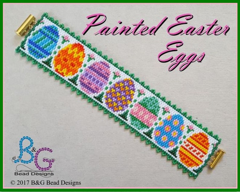 PAINTED EASTER EGGS Peyote Cuff Bracelet Pattern - Etsy