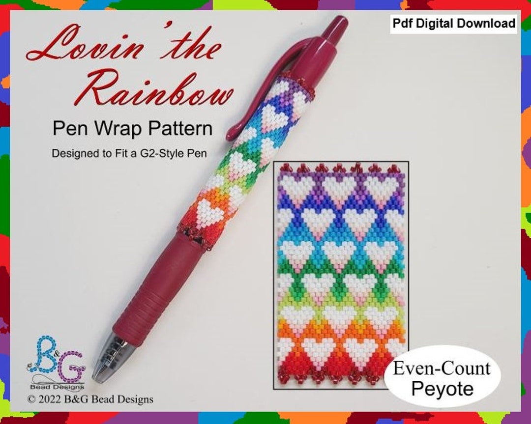 LOVIN’ THE RAINBOW Peyote Pen Wrap Pattern – Pdf Digital Download - Etsy