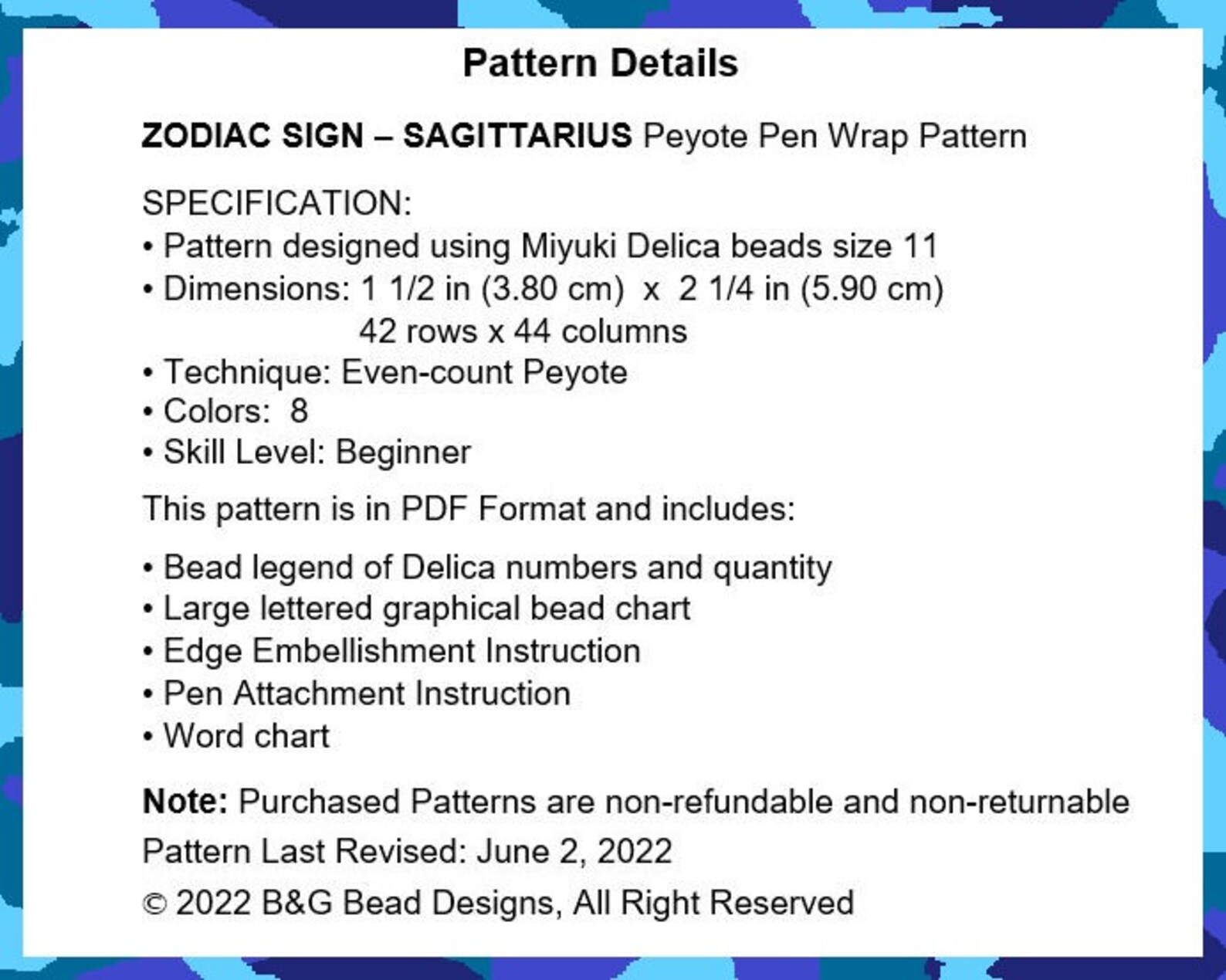 ZODIAC SIGN SAGITTARIUS Peyote Pen Wrap Pattern Pdf - Etsy
