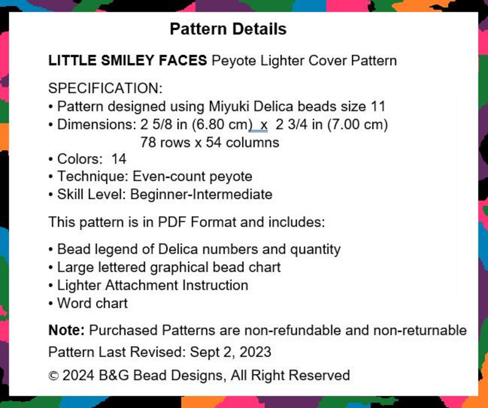 LITTLE SMILEY FACES Peyote Lighter Cover Pattern – Pdf Digital Download ...