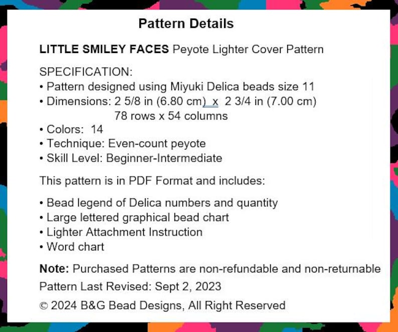 LITTLE SMILEY FACES Peyote Lighter Cover Pattern – Pdf Digital Download ...