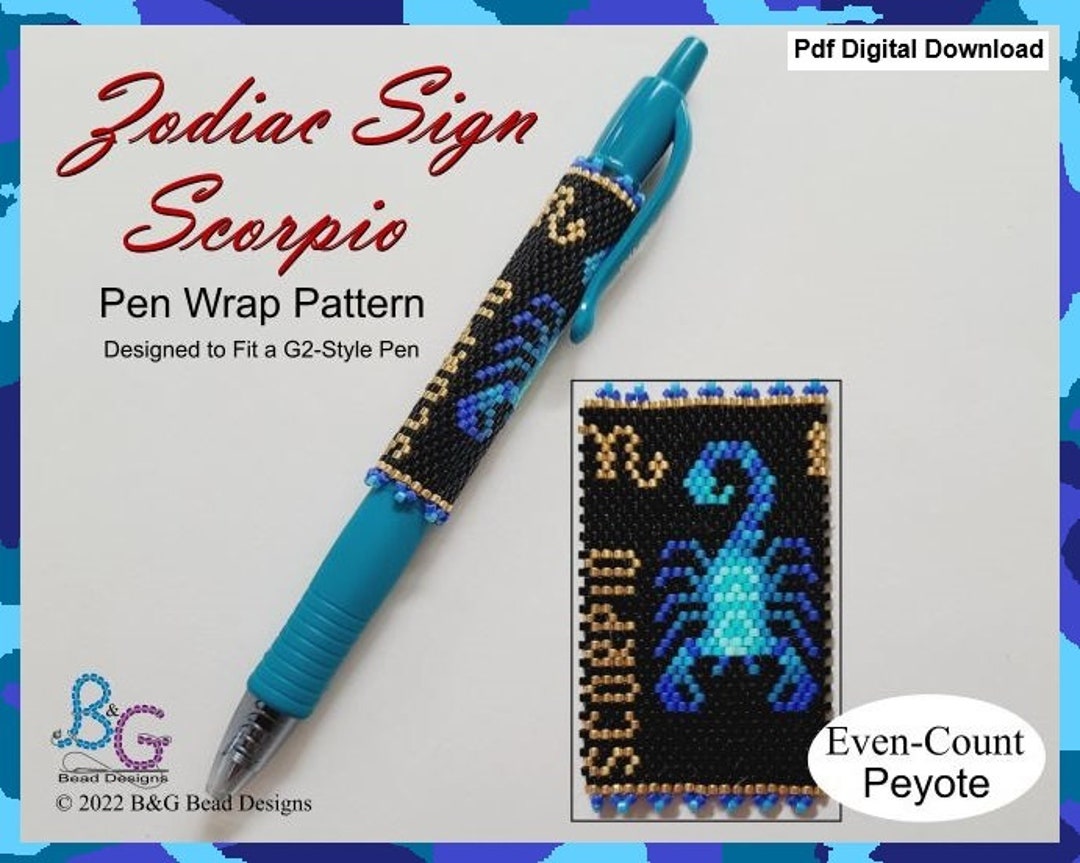 ZODIAC SIGN – SCORPIO Peyote Pen Wrap Pattern – Pdf Digital Download - Etsy
