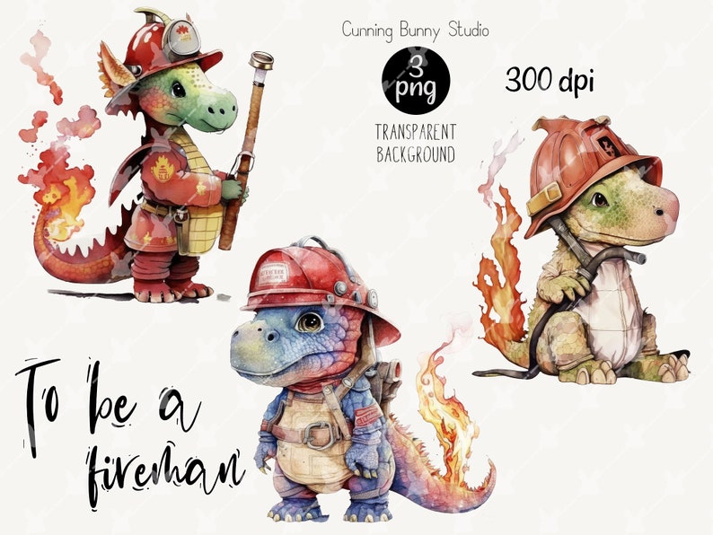 Clipart Dragon Fireman Fire Transparent Png Illustration - Etsy