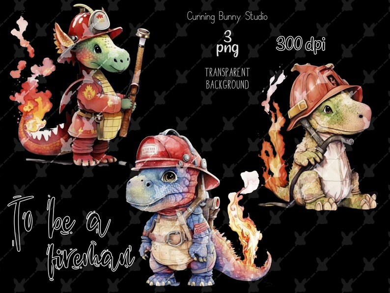 Clipart Dragon Fireman Fire Transparent Png Illustration - Etsy