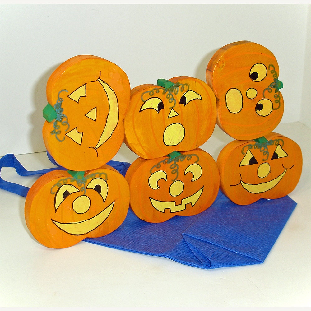 Halloween Pumpkin Stacking Game Wooden Stacking Toy Pumpkins | Etsy
