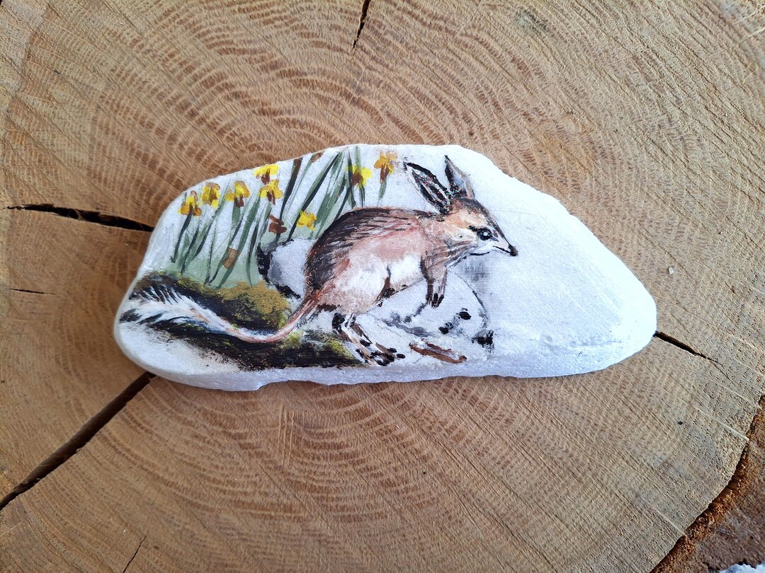 Handmade Tiny Painting on Thassos White Marble extinct Animals-lesser ...