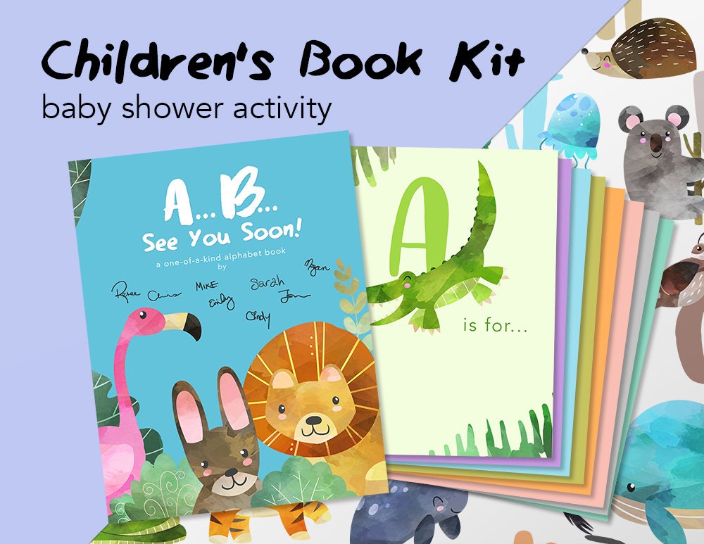 A... B... See You Soon Children's Book Kit Baby Shower Activity - Etsy
