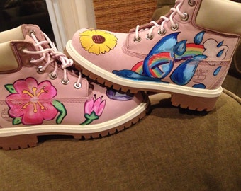 Painted timberlands | Etsy