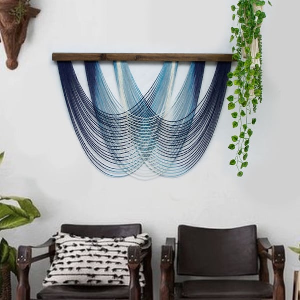 Blue Macrame Wall Hanging - Etsy