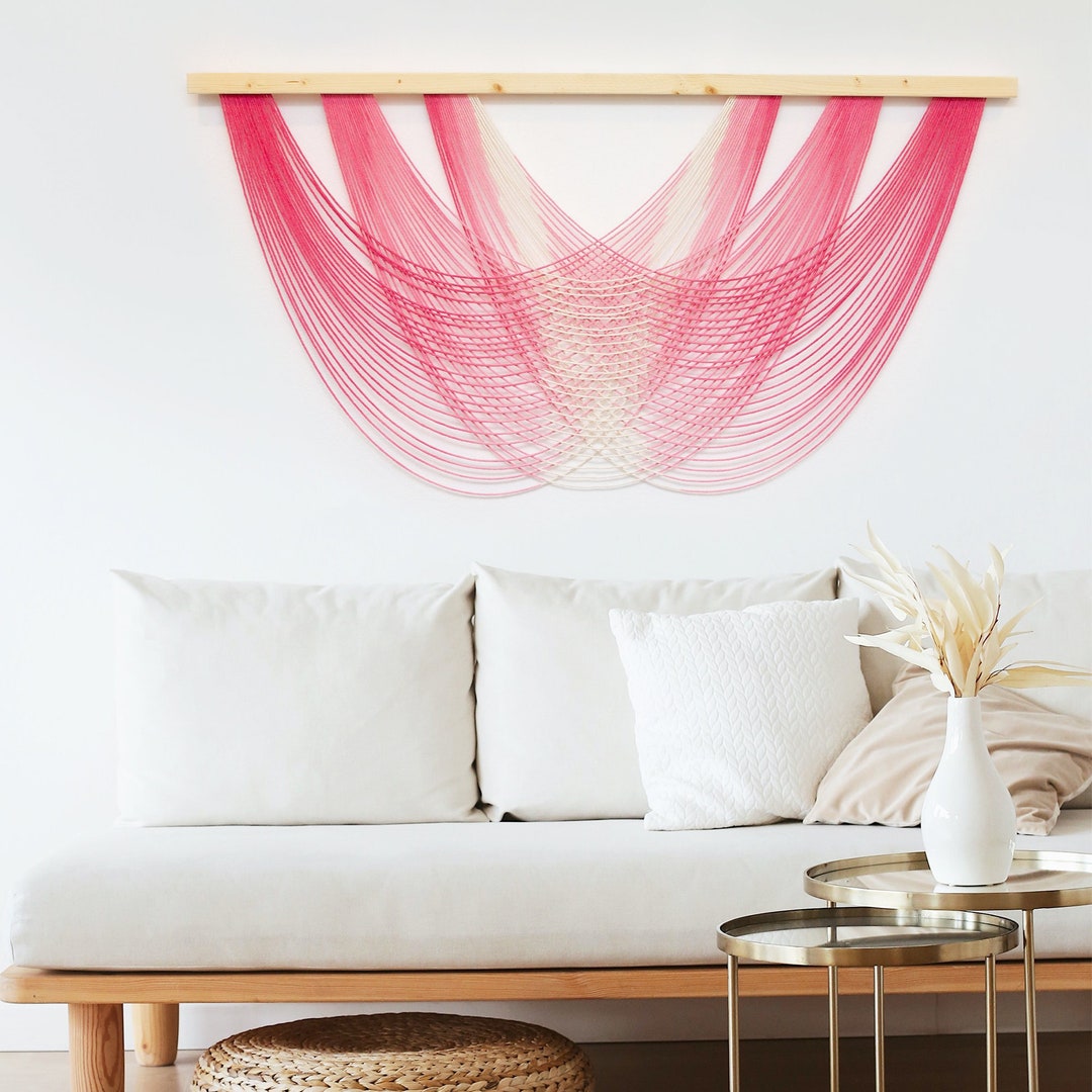 Dip Dye Macrame Wall Hanging, Macrame Headboard, Large Macrame Wall ...