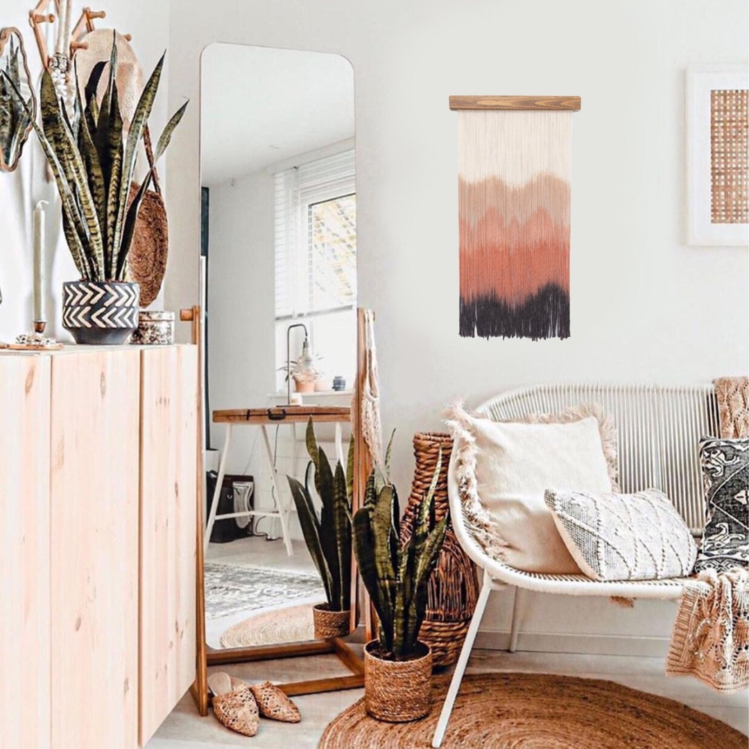 Dip Dye Macrame Wall Hanging, Blush Pink Macrame Wall Hanging ...