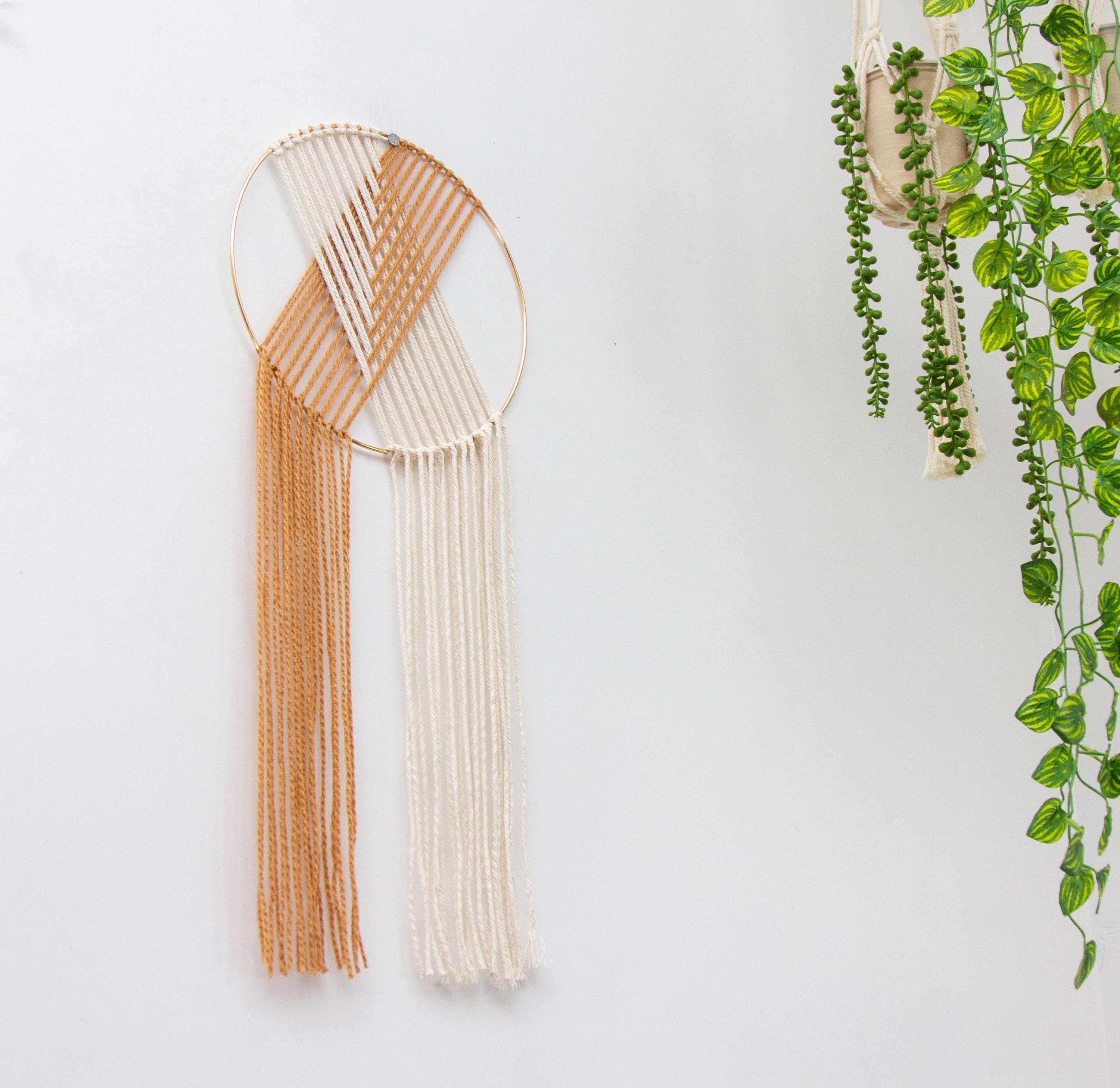 Macrame Ring Wall Hanging Neutral Wall Art Yarn Wall | Etsy