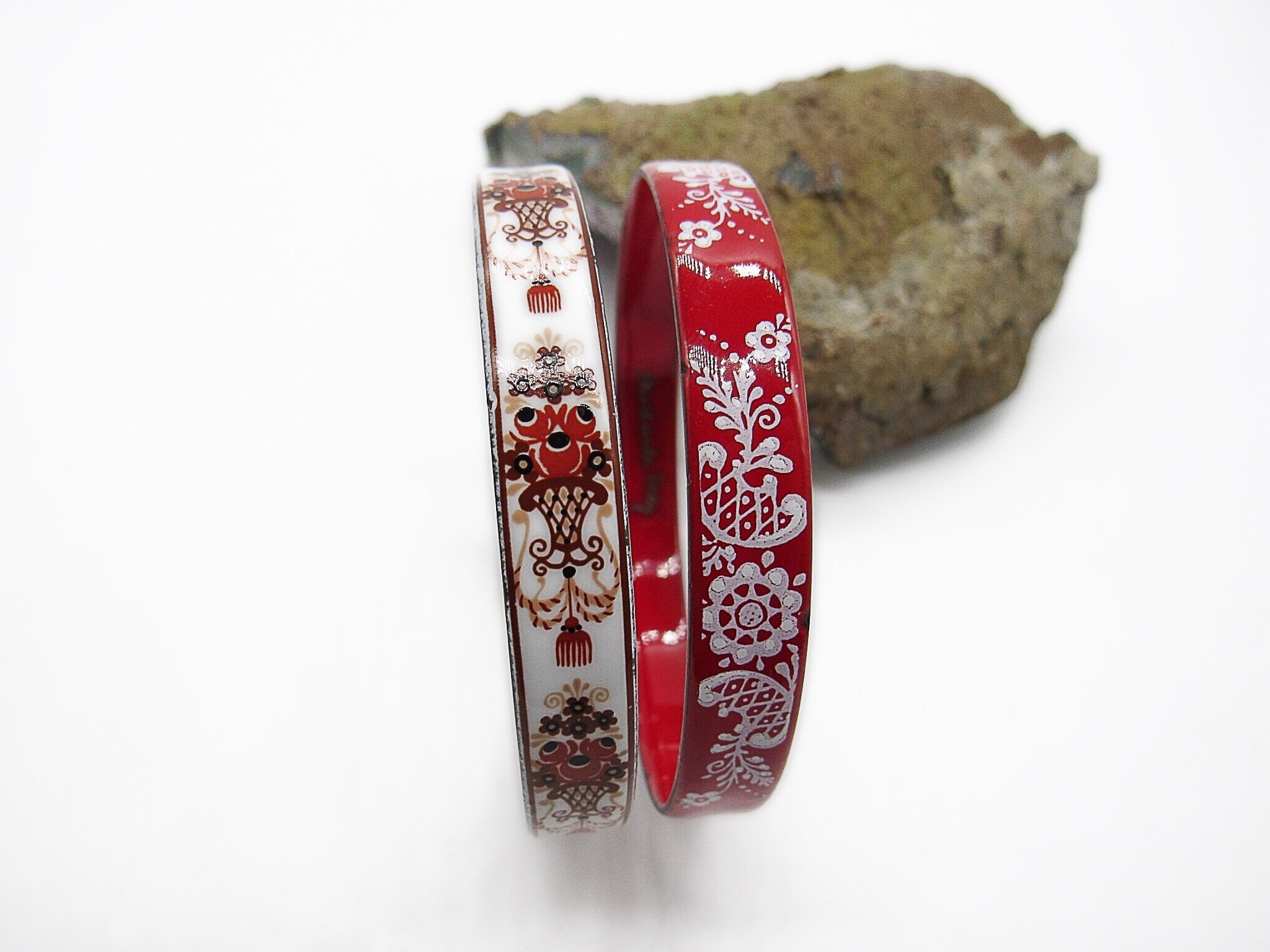 Michaela Frey of Austria vintage hand painted enamel signed bangle ...